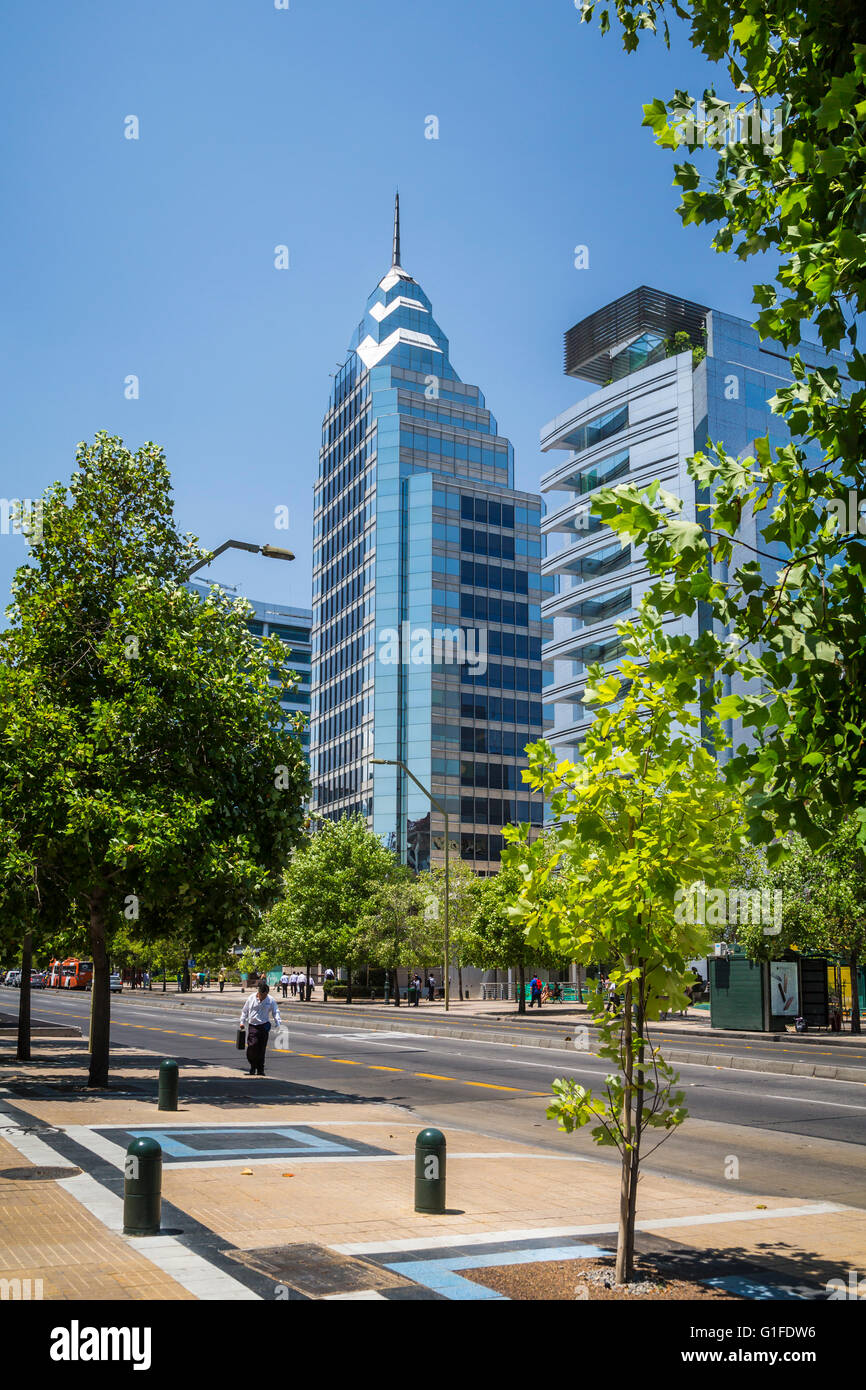 High-rise buildings in downtown Santiago, Chile, South America Stock ...