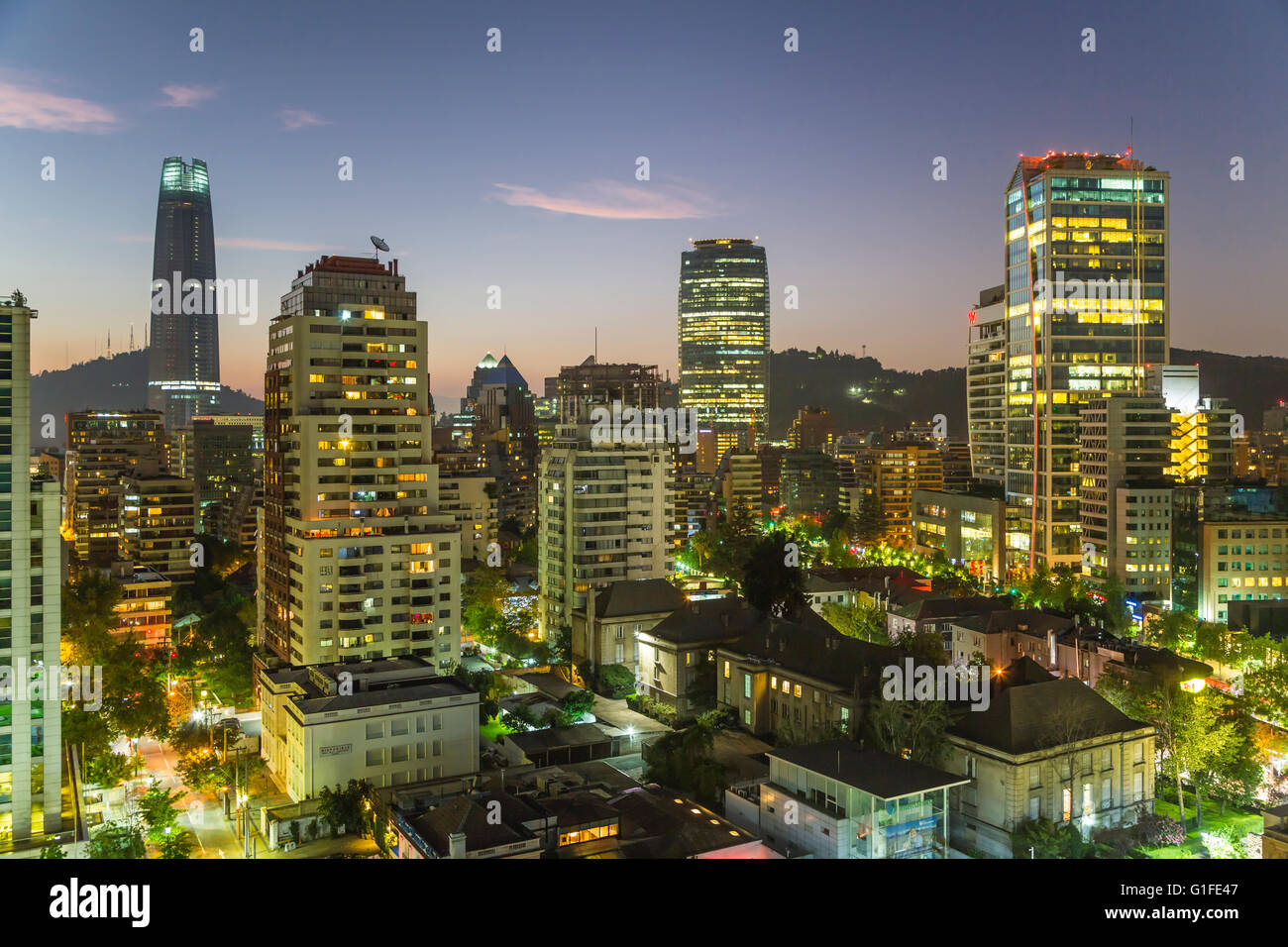 Santiago chile dusk night hi-res stock photography and images - Alamy
