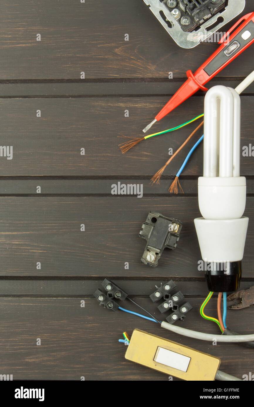 Clutter on the workbench. Tools, electronics repairman. Repair of ...