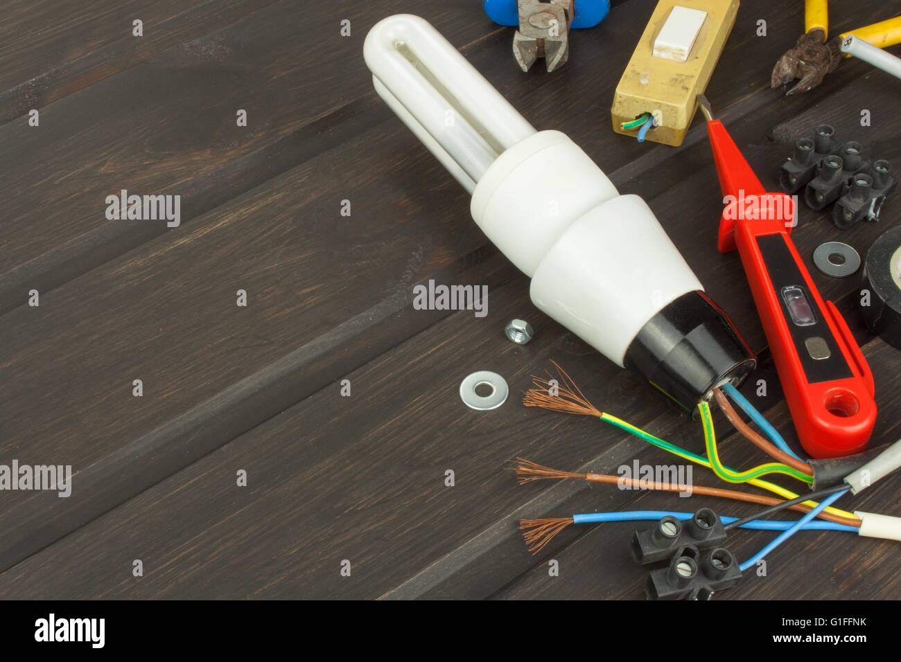 Clutter on the workbench. Tools, electronics repairman. Repair of ...