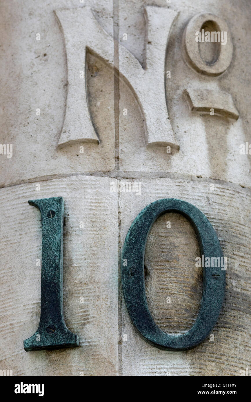 stone pillar with the No 10 carved into it Stock Photo - Alamy
