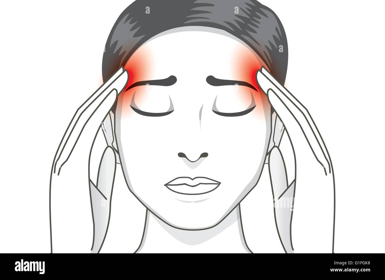 Migraine illustration Stock Vector Images - Alamy