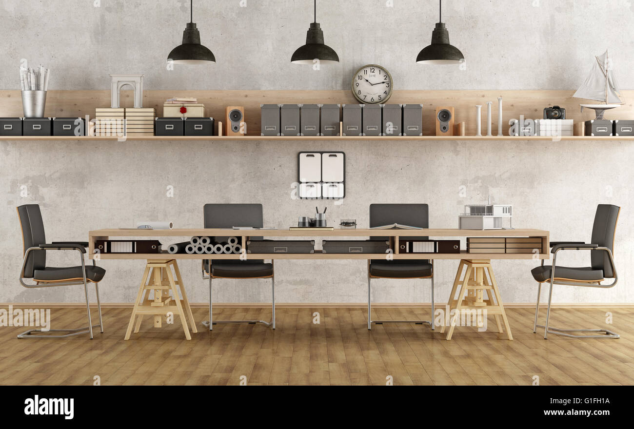 Architecture or engineering boardroom with in minimalist style- 3d ...