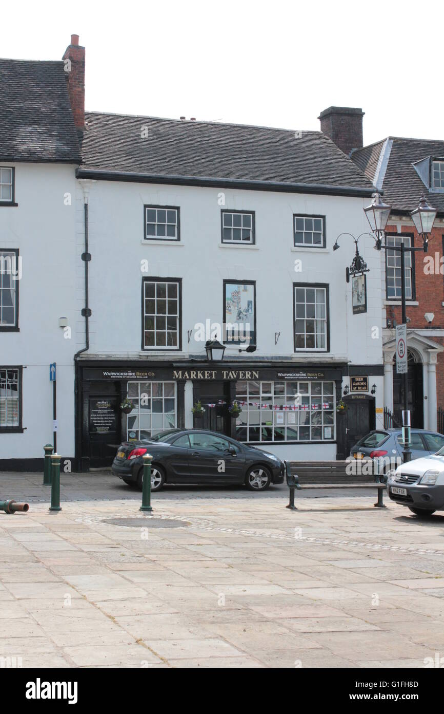 Old marked town of Atherstone Stock Photo - Alamy