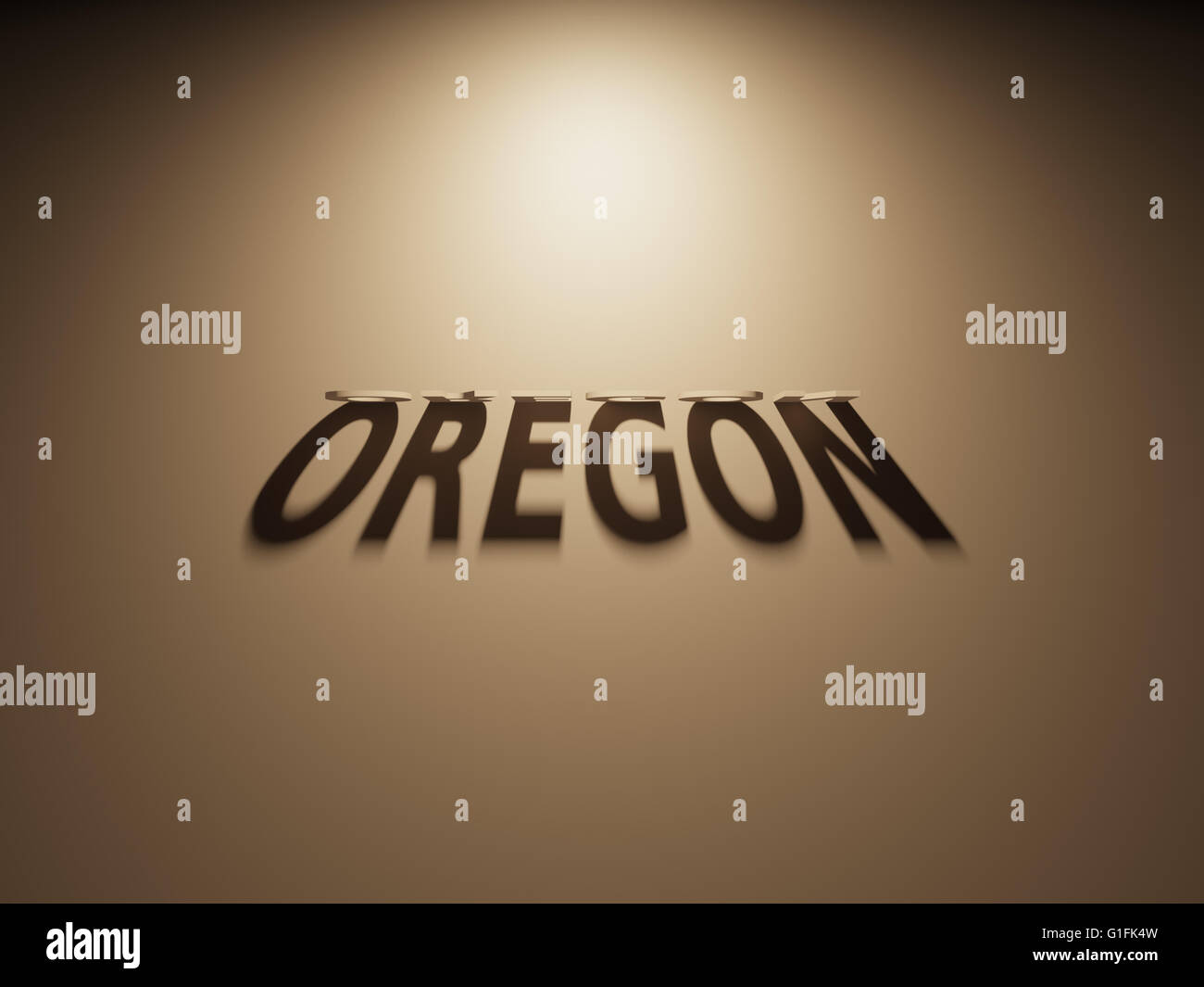 A 3D Rendering of the Shadow of an upside down text that reads Oregon ...
