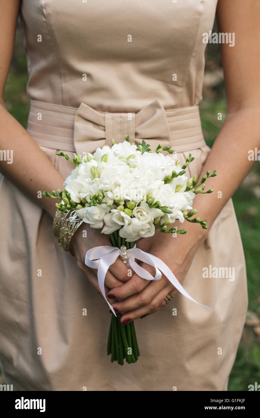 Wedding freesias bouquet Stock Photo - Alamy