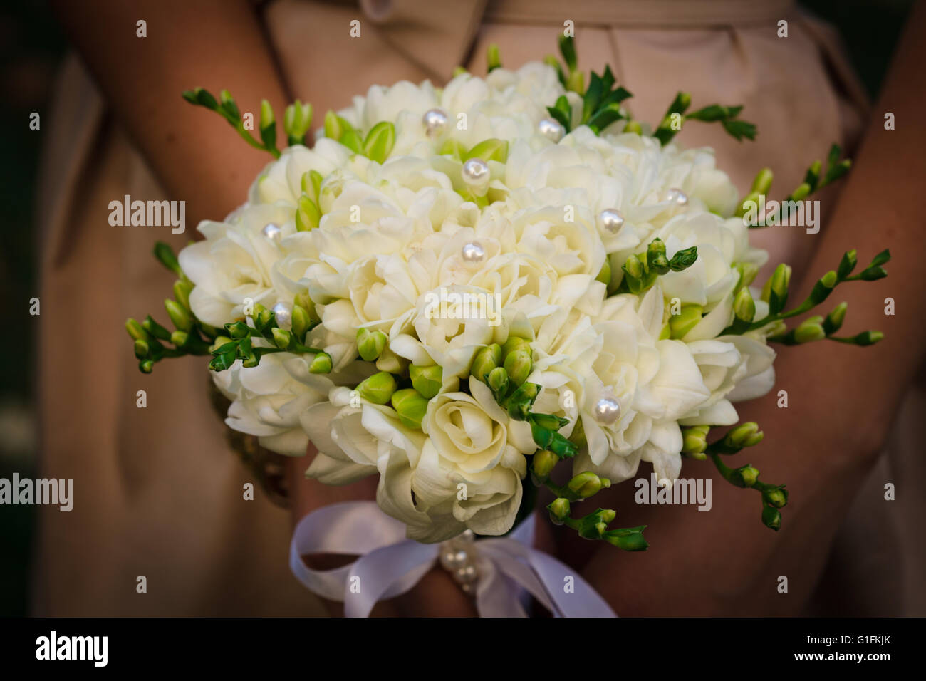 Wedding freesias bouquet Stock Photo - Alamy