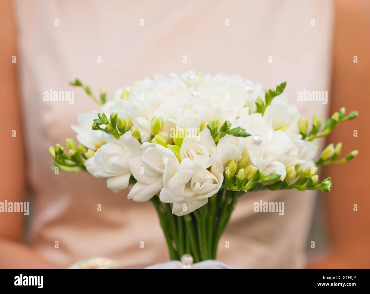Wedding freesias bouquet Stock Photo - Alamy