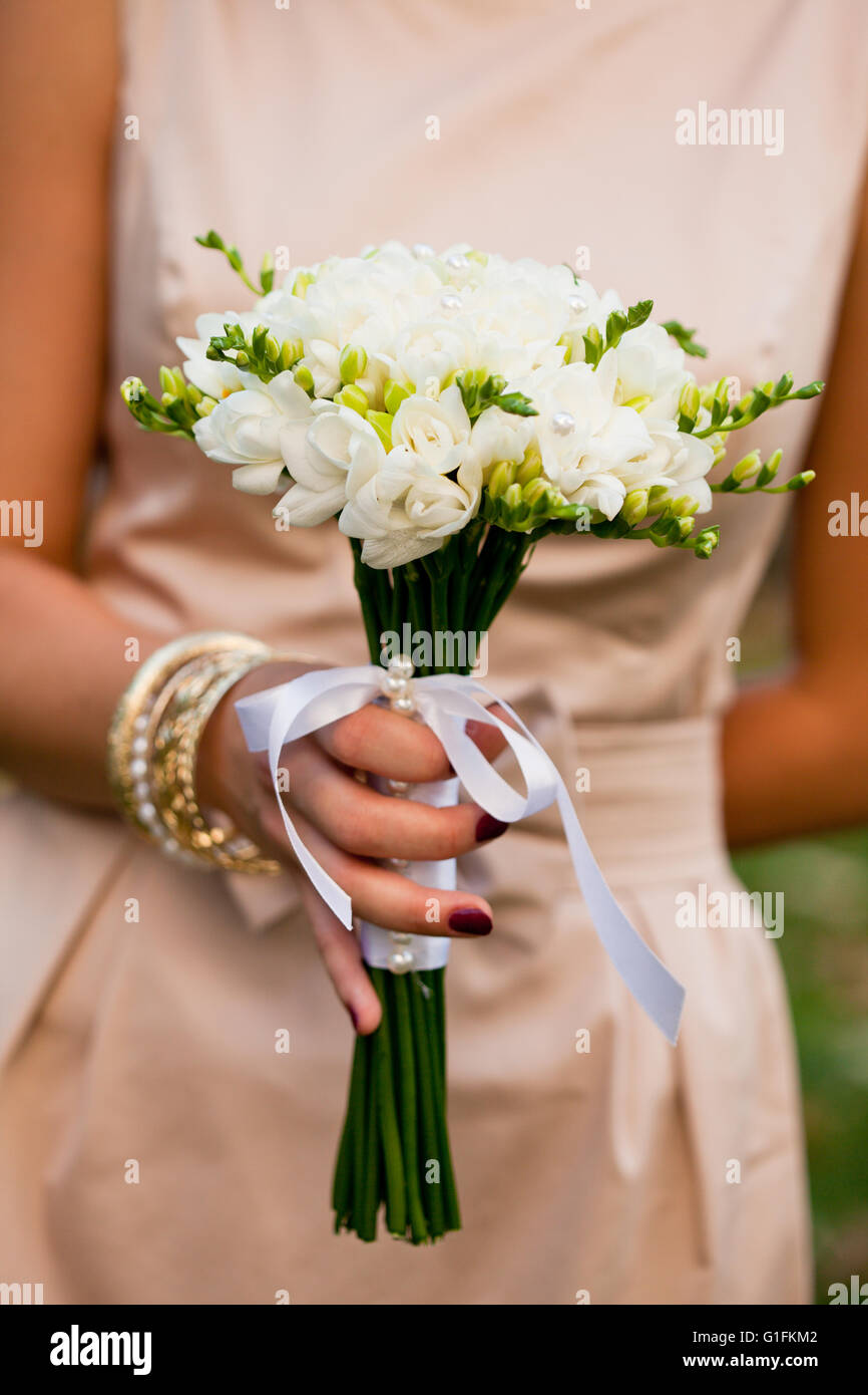 Wedding freesias bouquet Stock Photo - Alamy