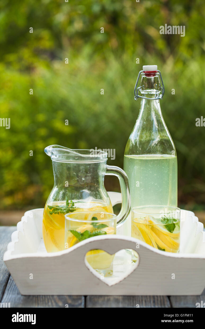 Lemonade in the jug Stock Photo - Alamy