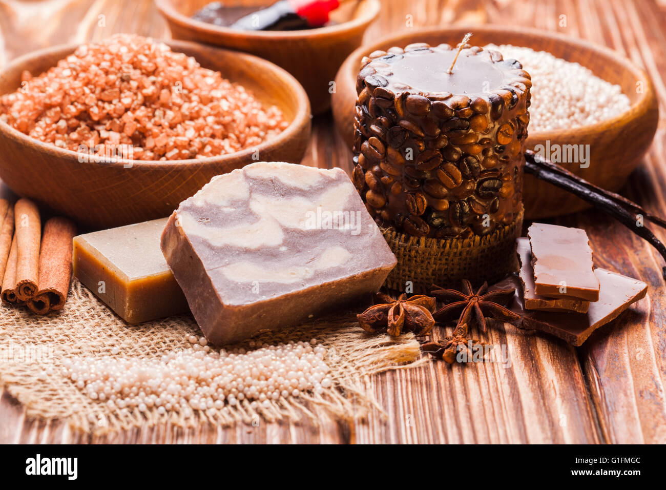 Chocolate spa set Stock Photo - Alamy