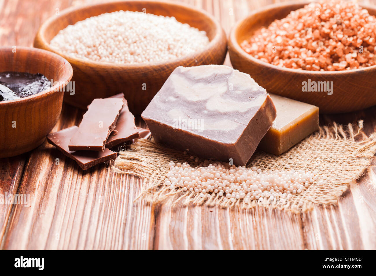 Chocolate spa set Stock Photo - Alamy