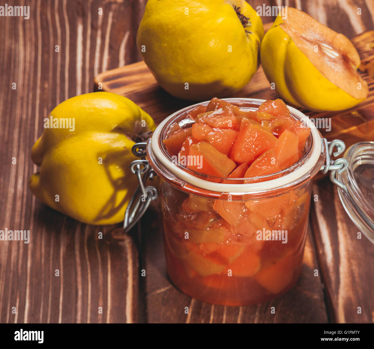Quince jam jar Stock Photo - Alamy