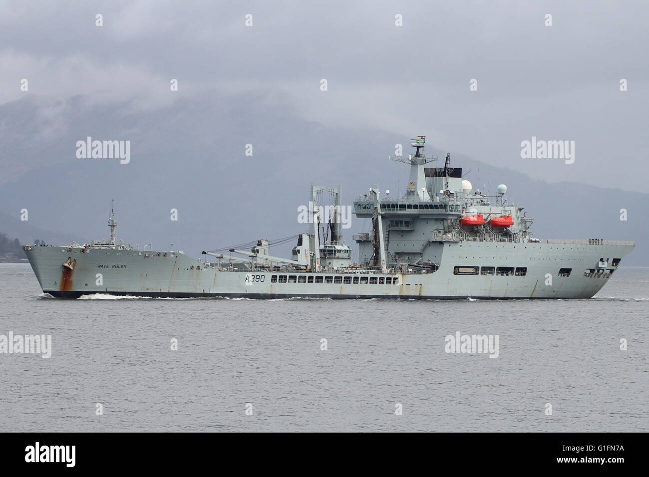 RFA Wave Ruler (A390), a Wave-class tanker of the Royal Fleet Auxiliary ...