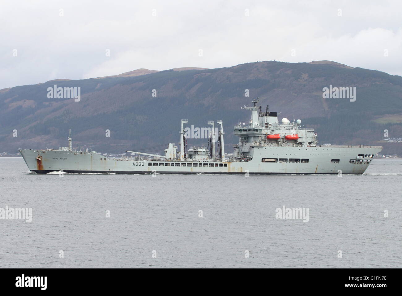 RFA Wave Ruler (A390), a Wave-class tanker of the Royal Fleet Auxiliary ...