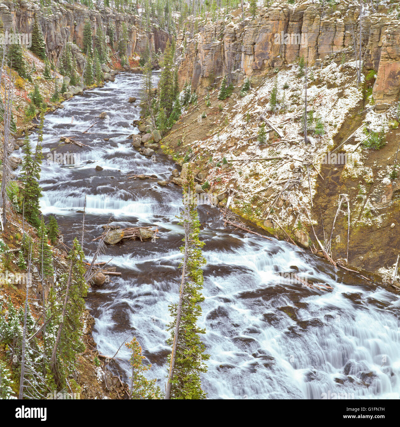 cascades on the lewis river in lewis canyon of yellowstone national ...