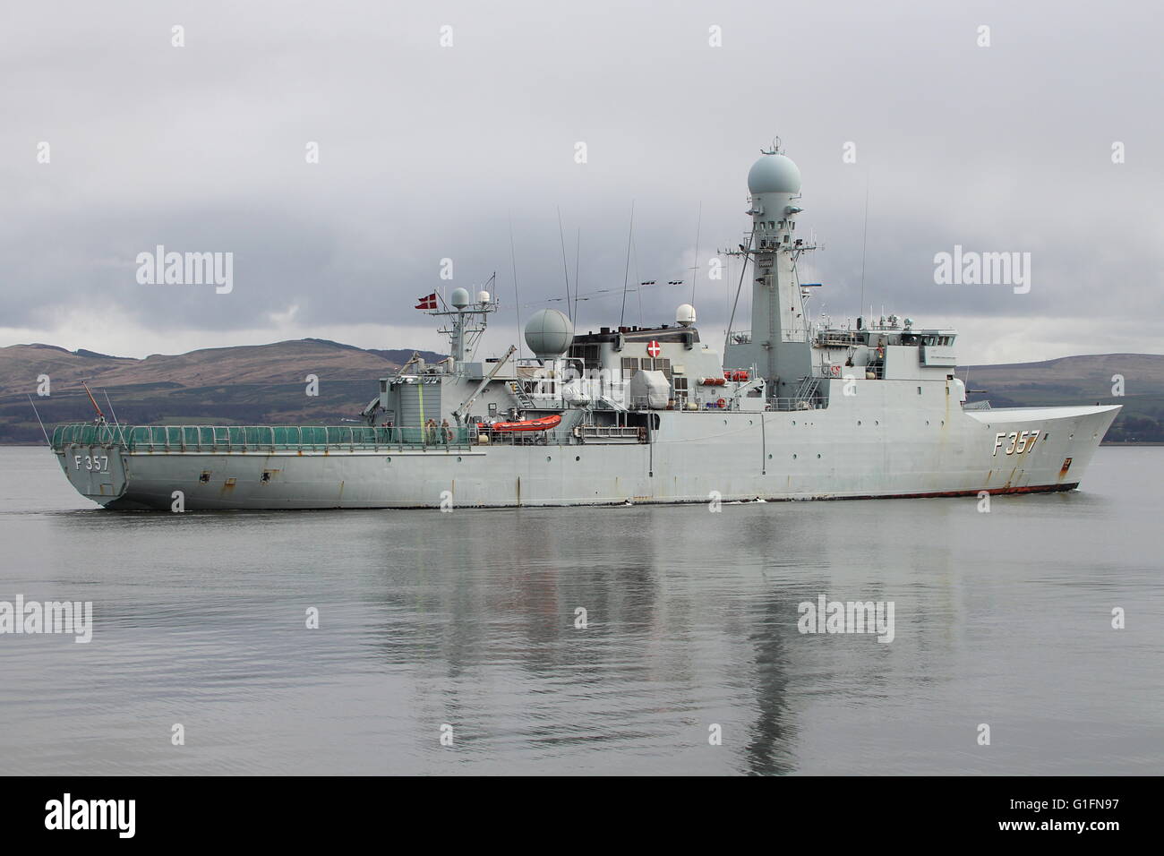 KDM Thetis (F357), a Thetis-class frigate of the Royal Danish Navy ...