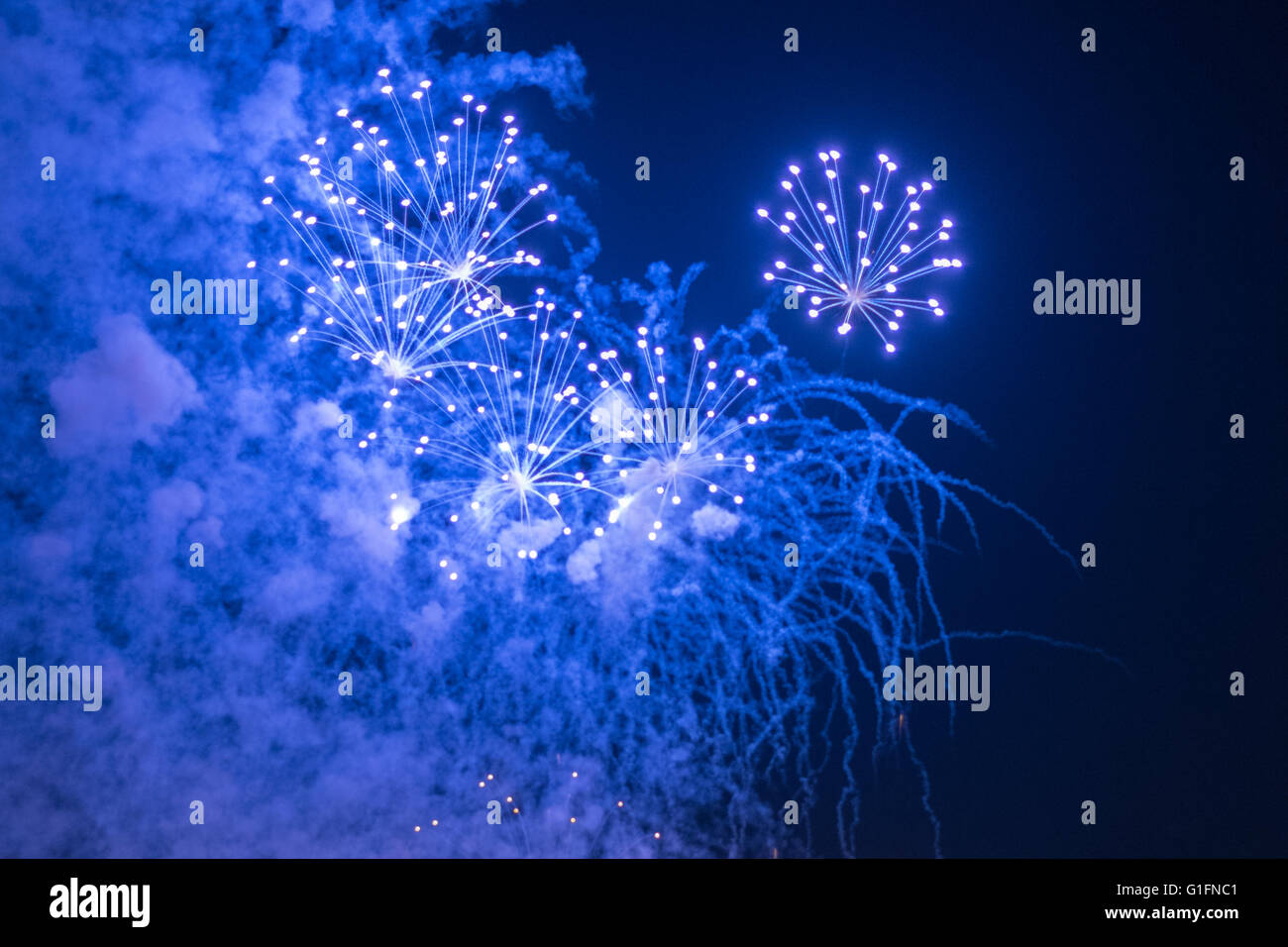 Blue fireworks hi-res stock photography and images - Alamy