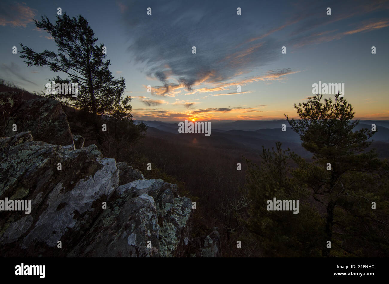 Sunset at Point Overlook Stock Photo - Alamy
