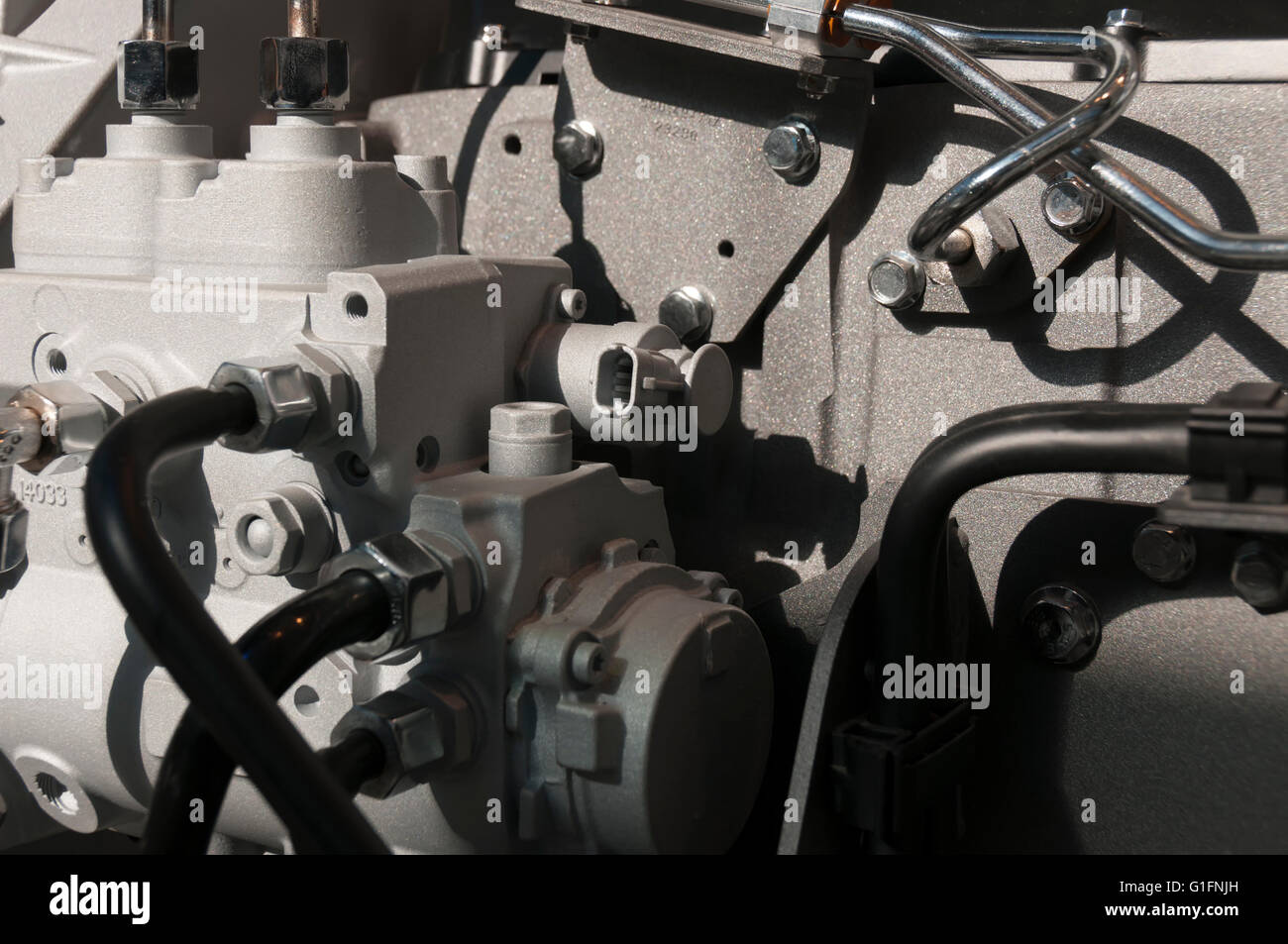 Detail of the modern tractor engine Stock Photo - Alamy