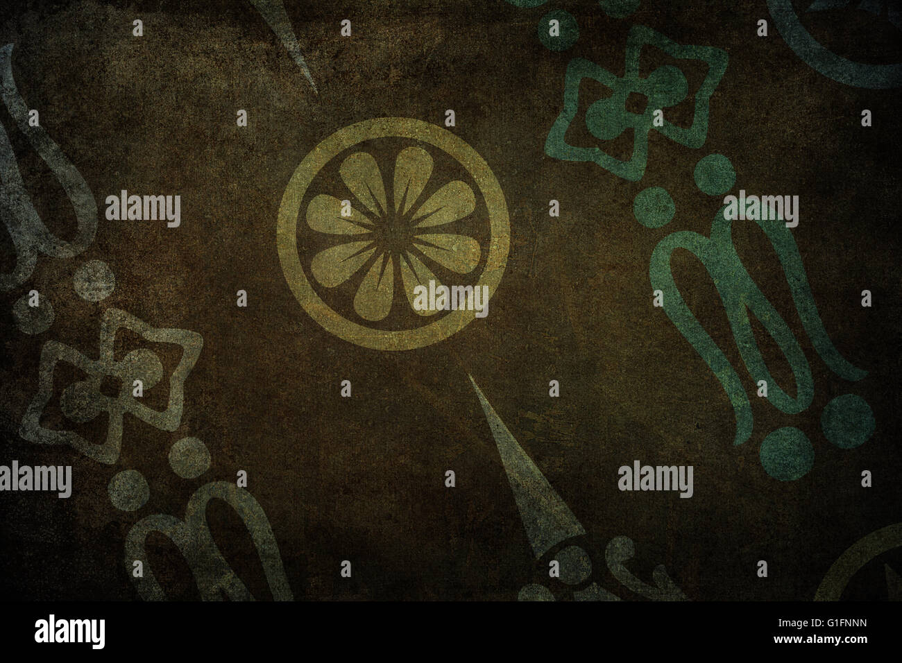 Classical renaissance style background texture. Colors yellow, green ...