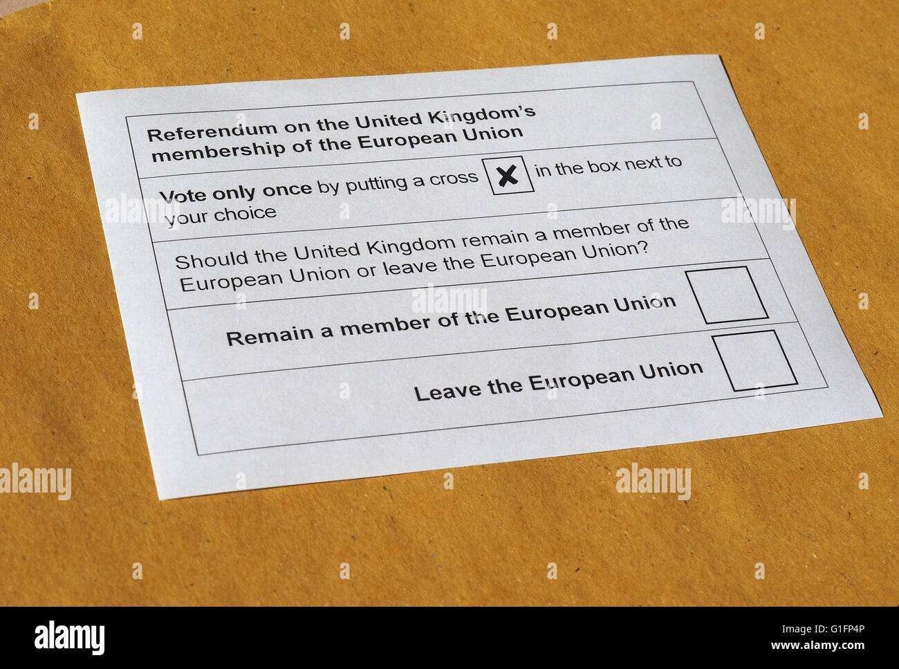 Actual ballot paper for June 23 referendum: Should the United Kingdom ...