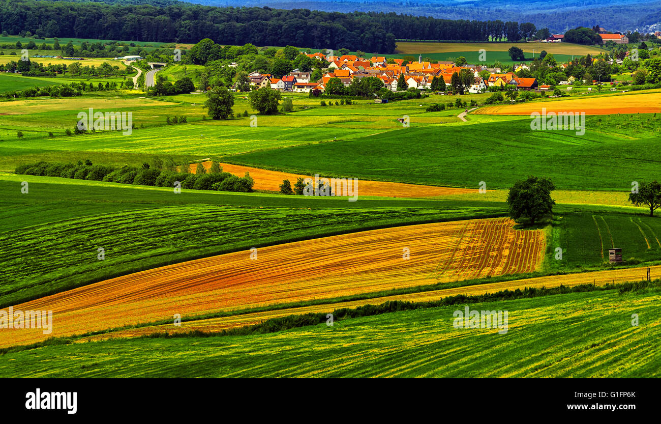 Colorful rural summer landscape near Hanau, Germany Stock Photo - Alamy