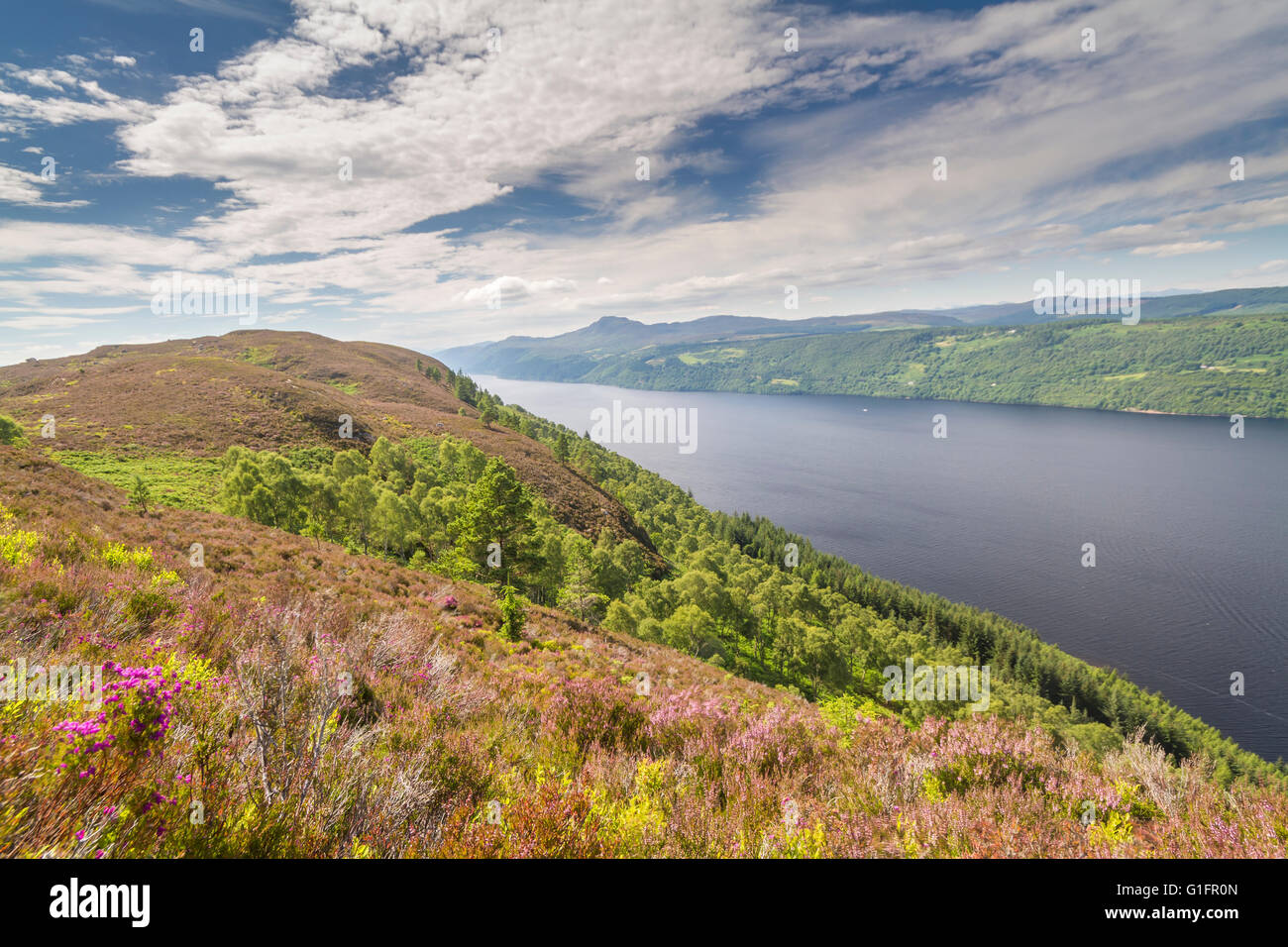 Loch Ness from Fair-haired Lad's Pass, Highlands, Scotland Stock Photo ...