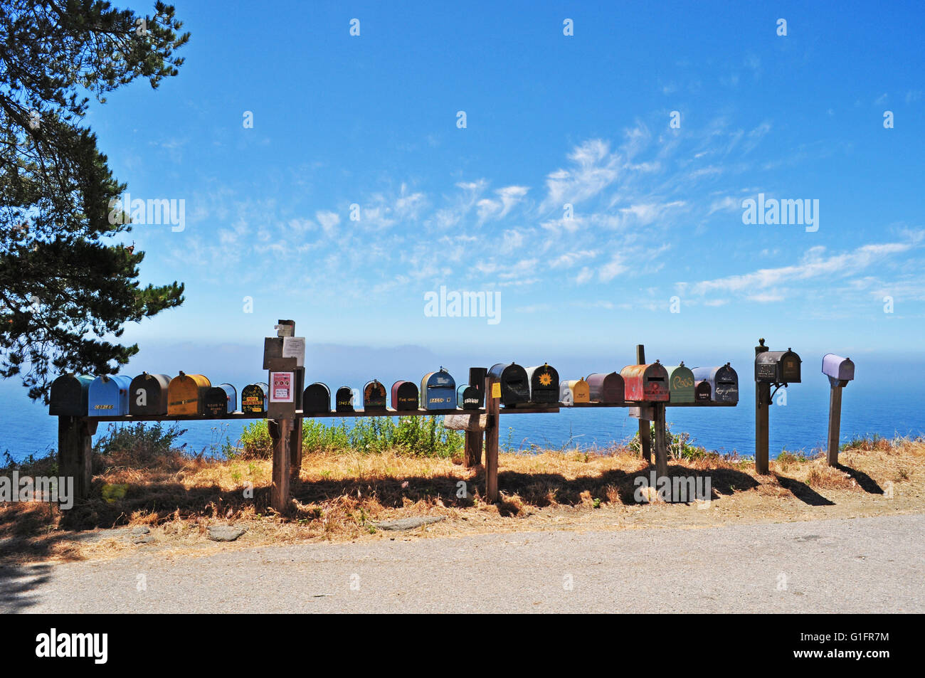 California: post office boxes in Big Sur, widespread in Usa, uniquely ...