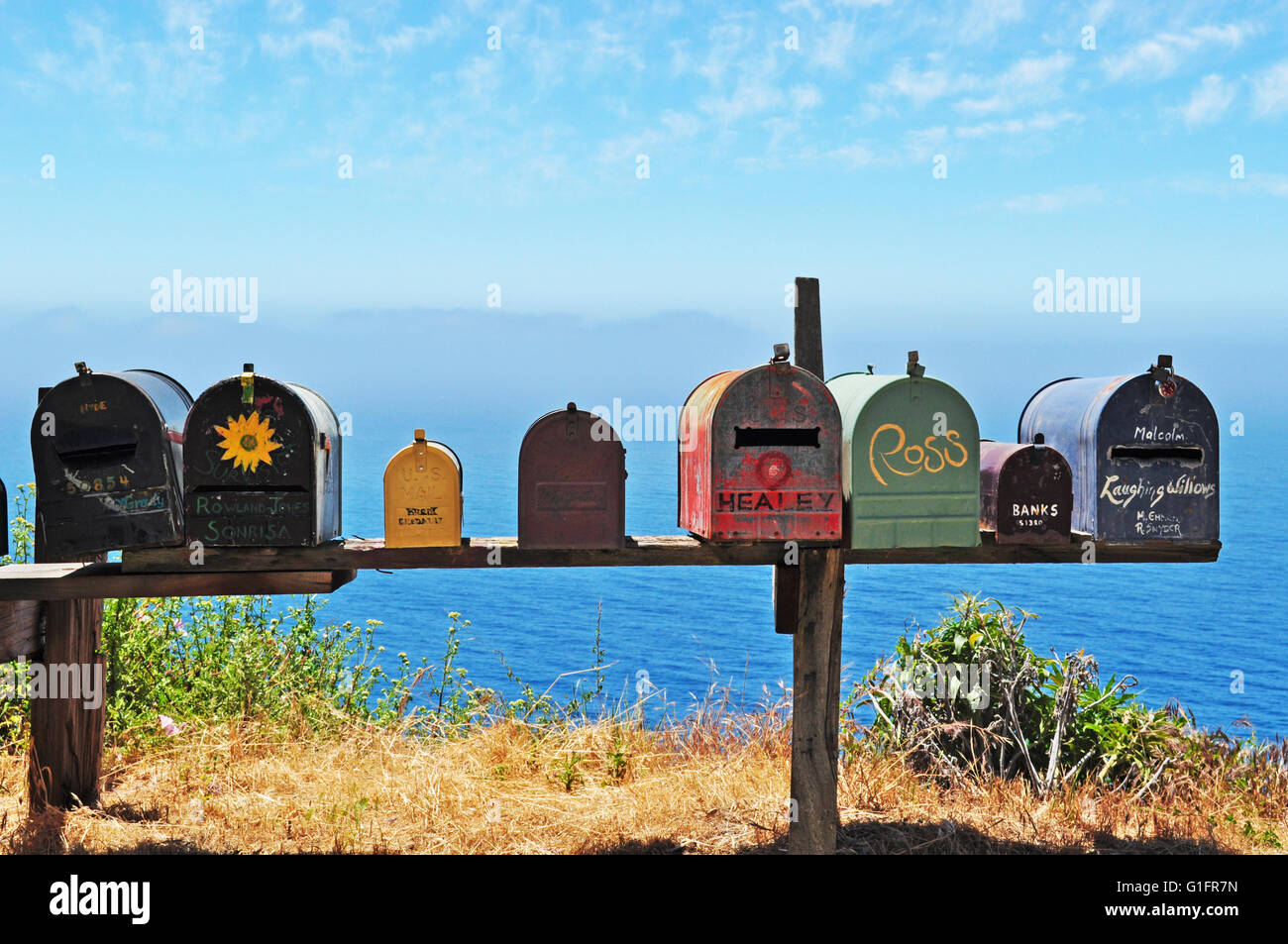 California: post office boxes in Big Sur, widespread in Usa, uniquely ...