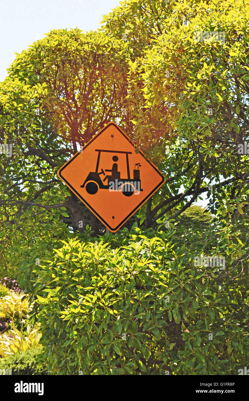 California, Usa: a sign indicating the presence of the caddy on the ...