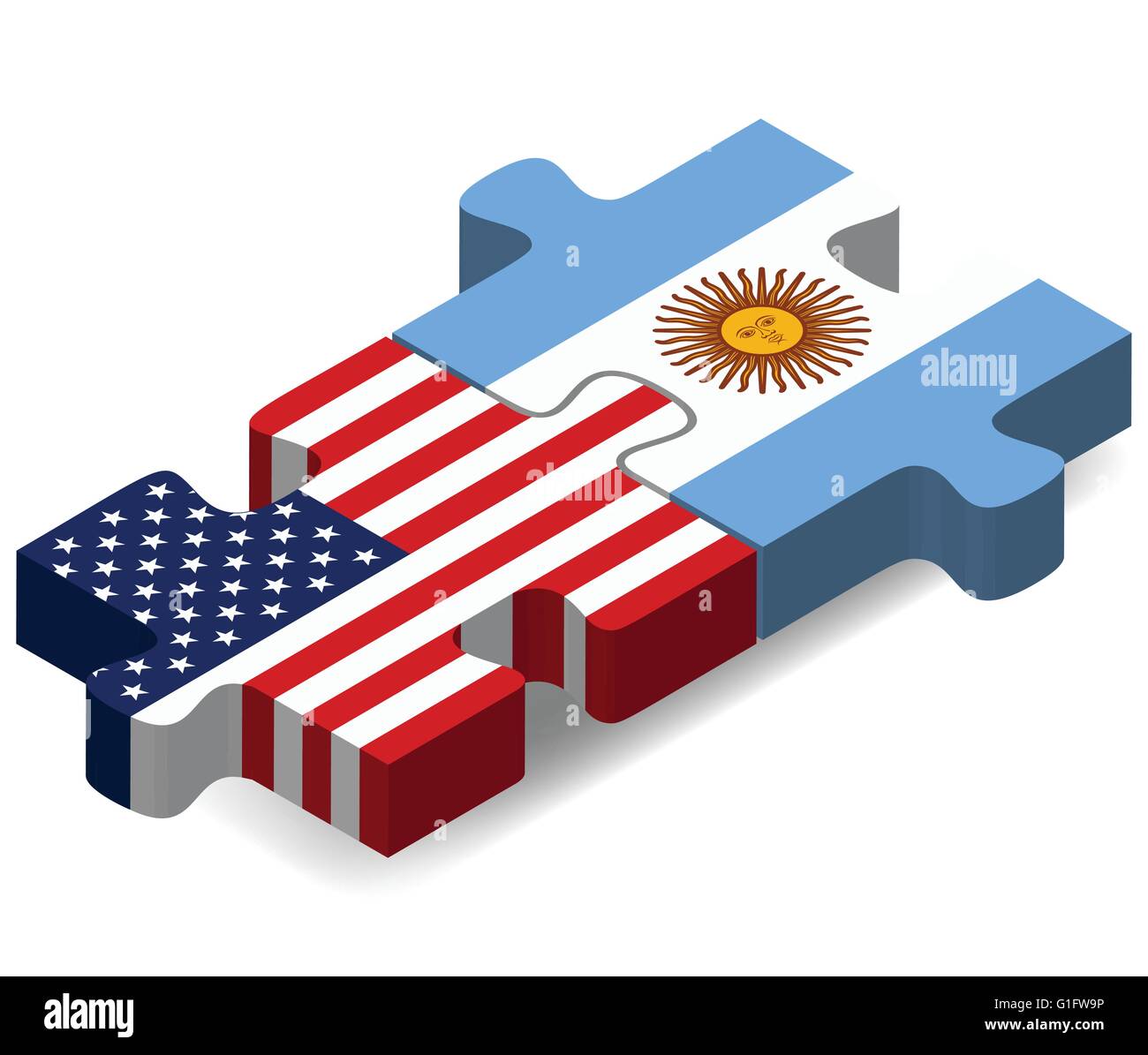 Vector Image - USA and Argentina Flags in puzzle isolated on white ...