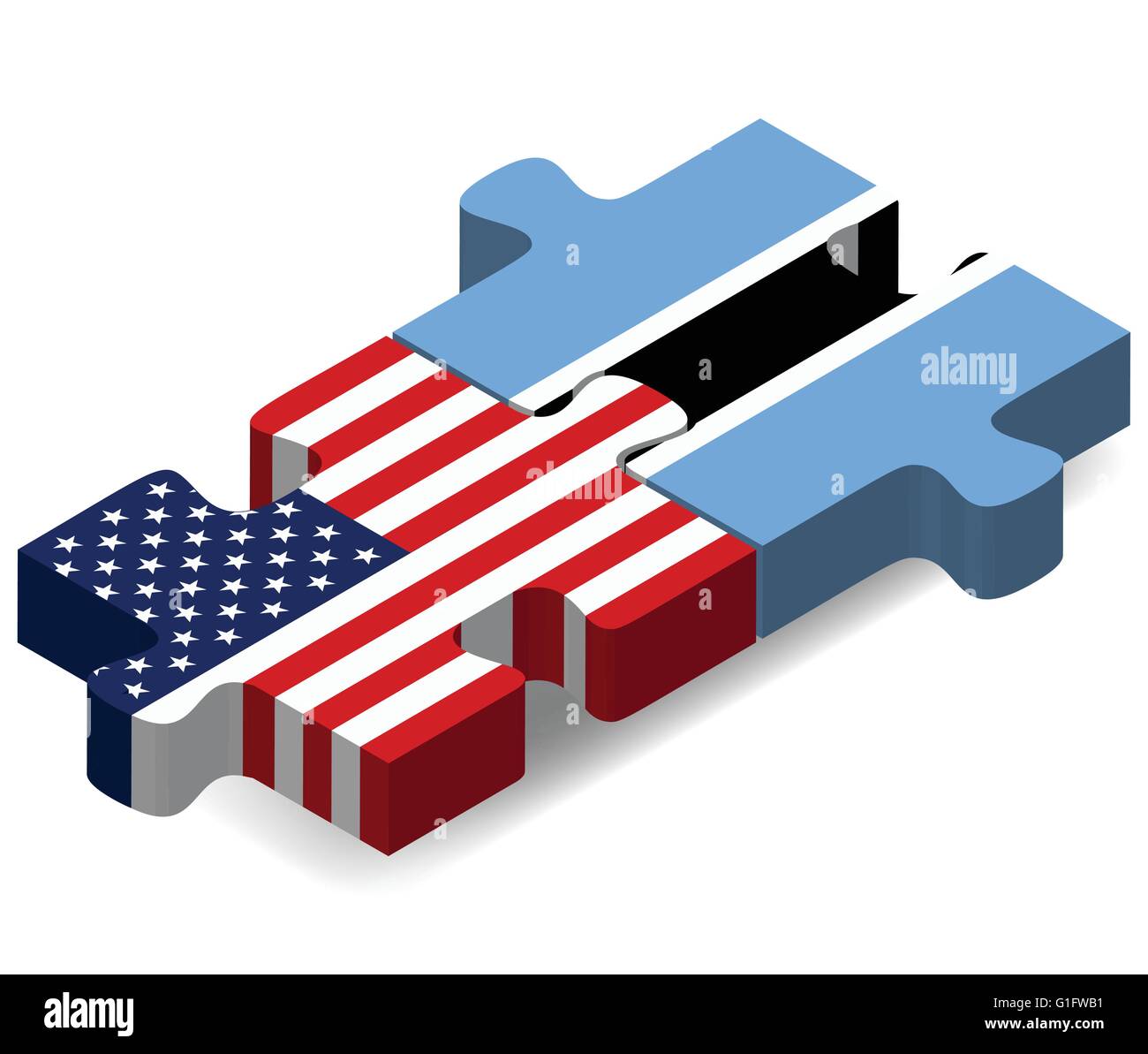Vector Image - USA and Botswana Flags in puzzle isolated on white ...