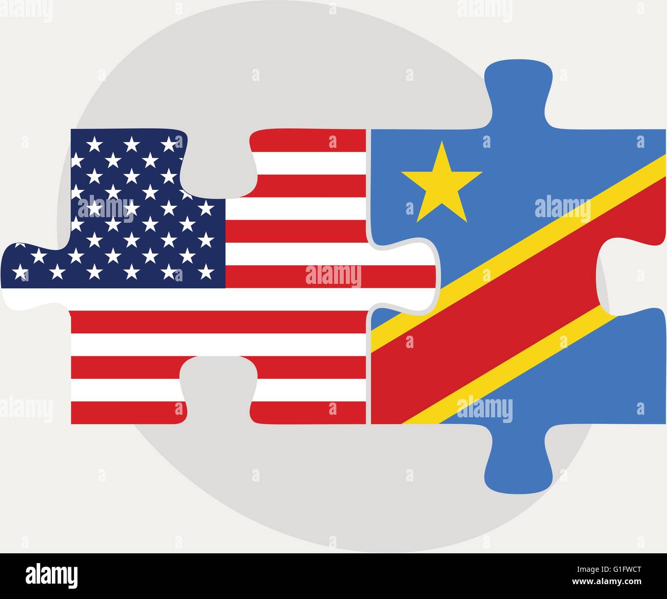 Vector Image - USA and Democratic Republic of the Congo Flags in puzzle ...