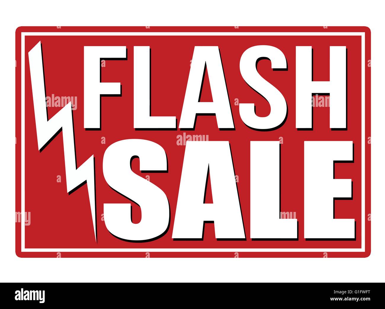 Flash sale red sign isolated on a white background, vector illustration ...