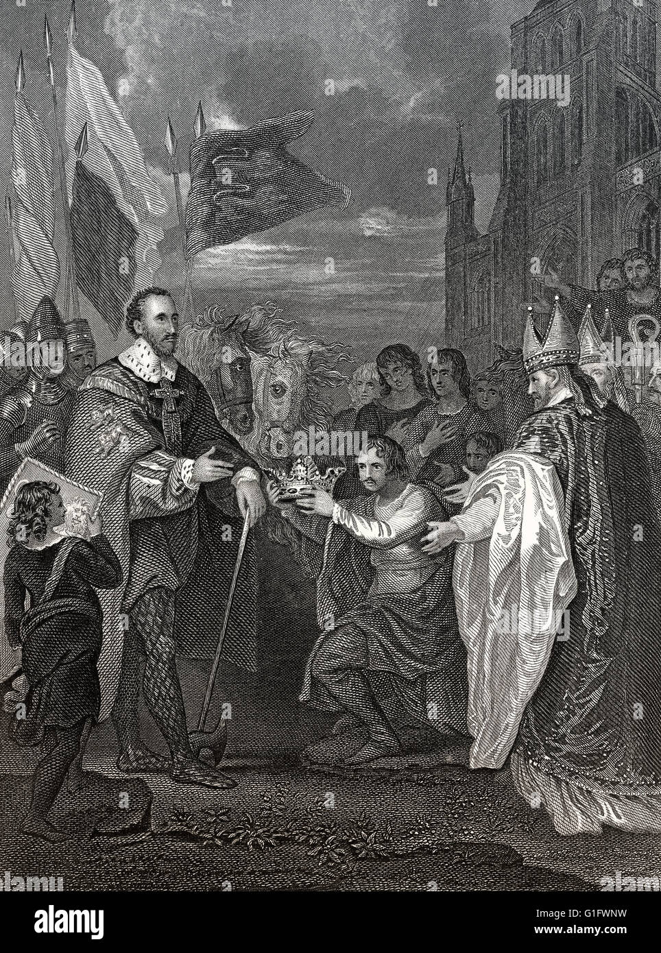 William I, William the Conqueror, c. 1028-1087, receiving the Crown of ...