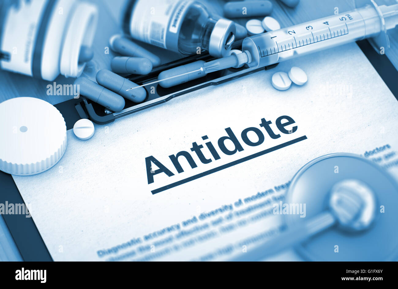 Antidote Diagnosis. Medical Concept. Composition of Medicaments Stock ...