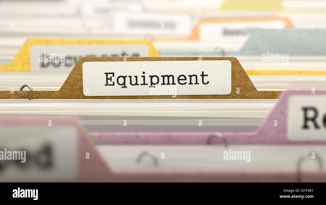 Equipment Concept on Folder Register Stock Photo - Alamy