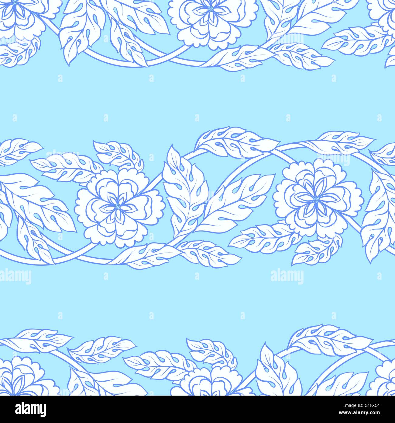 Vector seamless background with borders. Intricate ornament made of ...