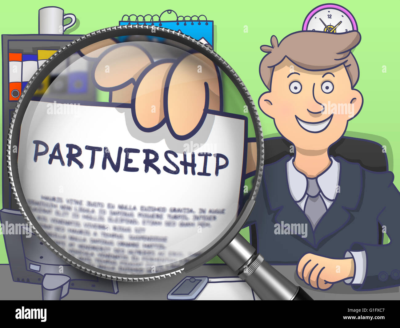 Partnership through Lens. Doodle Style Stock Photo - Alamy Partnership through Lens. Doodle Style Stock Photo - Alamy