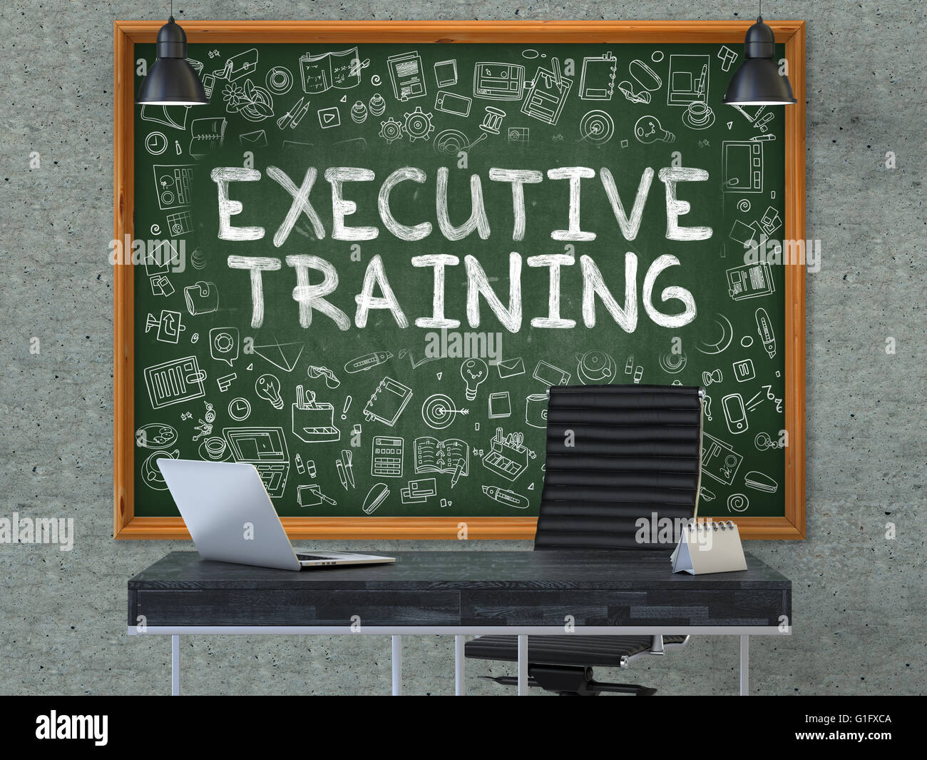Executive Training - Hand Drawn on Green Chalkboard Stock Photo - Alamy