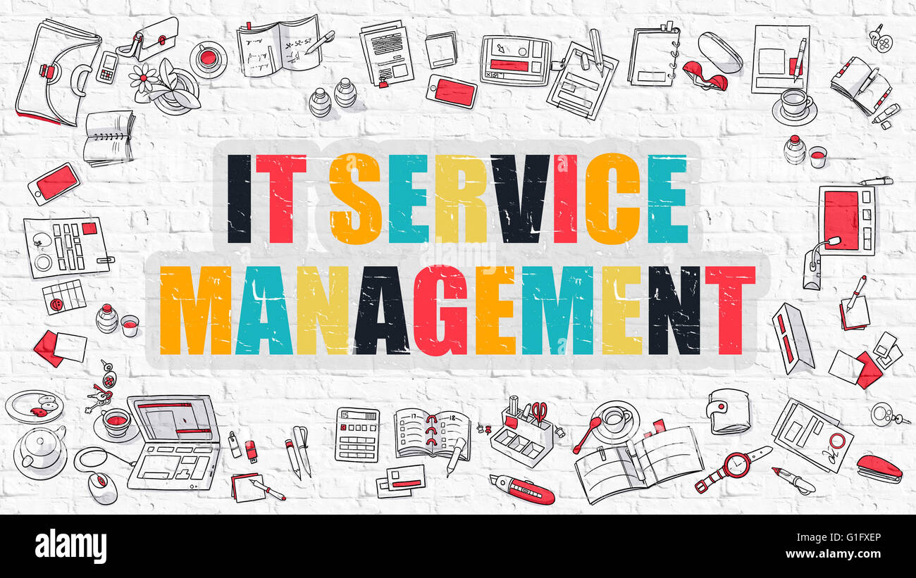 IT Service Management on White Brick Wall Stock Photo - Alamy