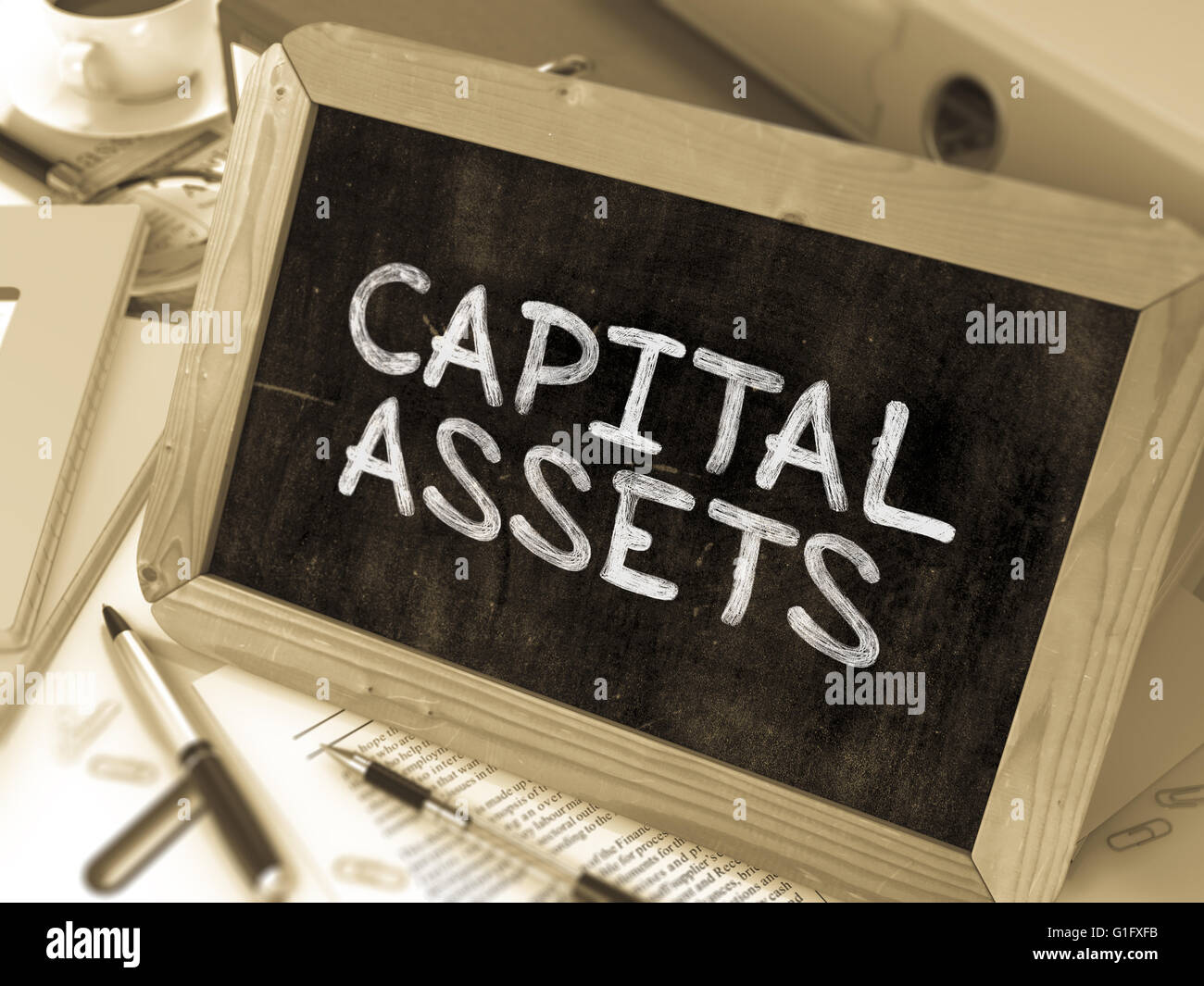 Capital Assets - Chalkboard with Hand Drawn Text Stock Photo - Alamy