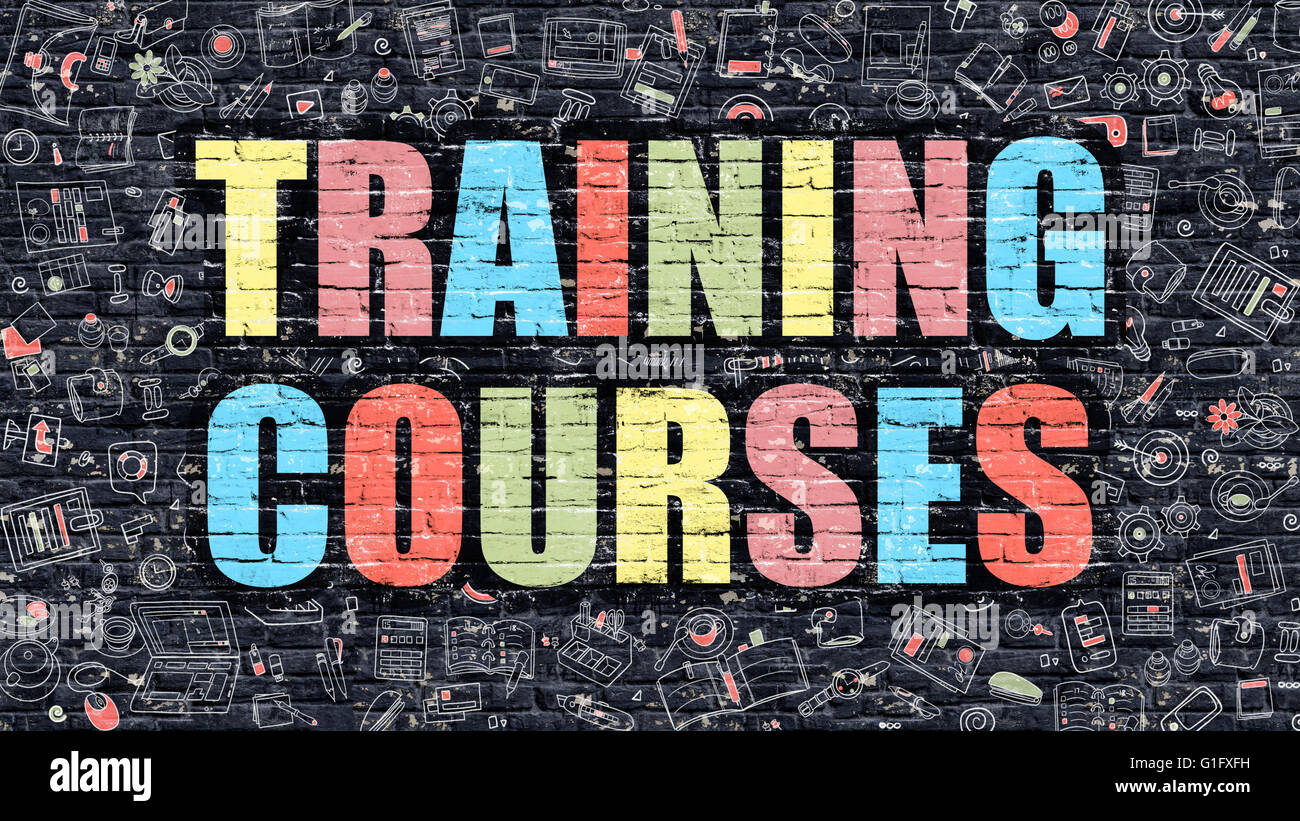 Training Courses Concept with Doodle Design Icons Stock Photo - Alamy