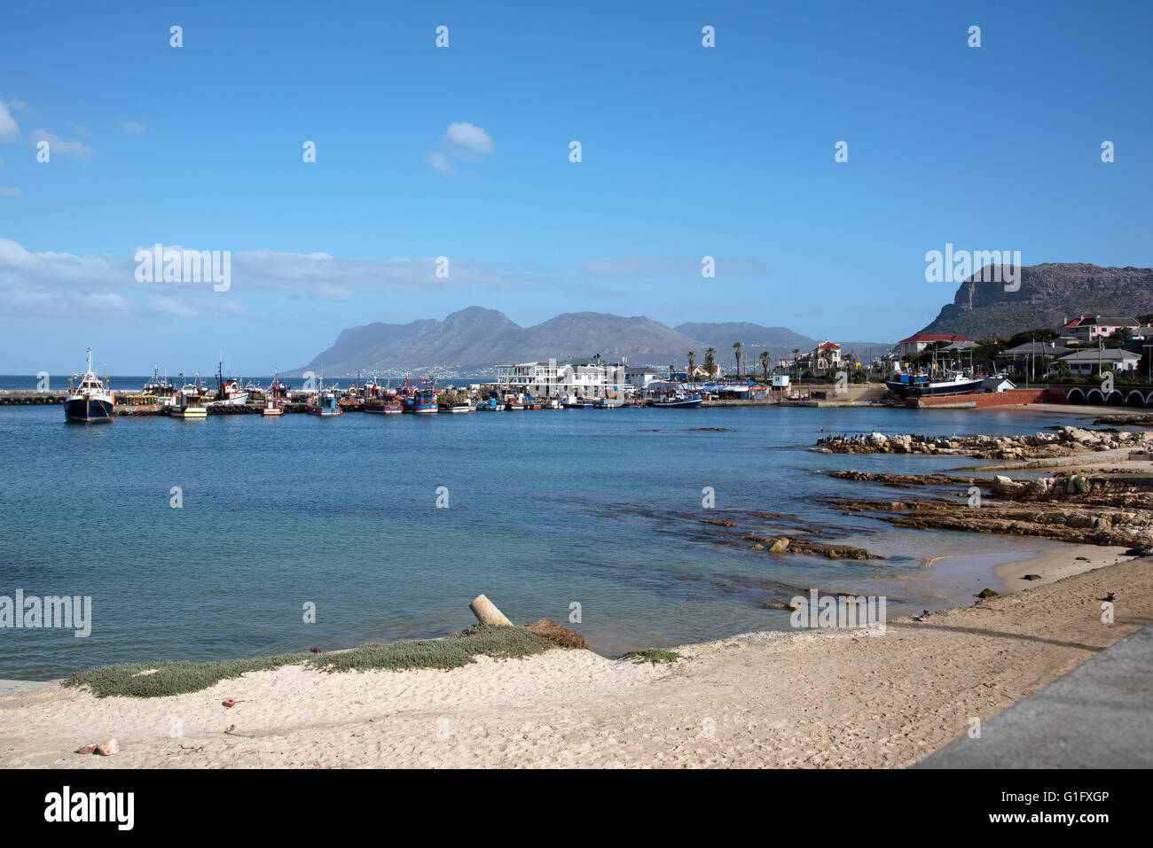 KALK BAY WESTERN CAPE SOUTH AFRICA. The fishing harbor and beach at ...