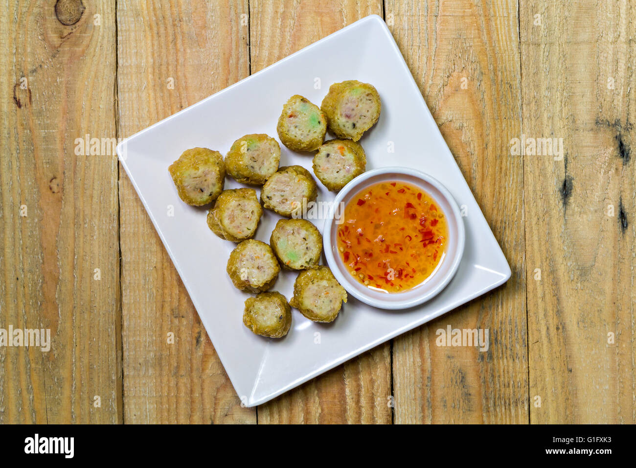 Deep Fried Chicken Roll, Thai food chinese style Stock Photo - Alamy