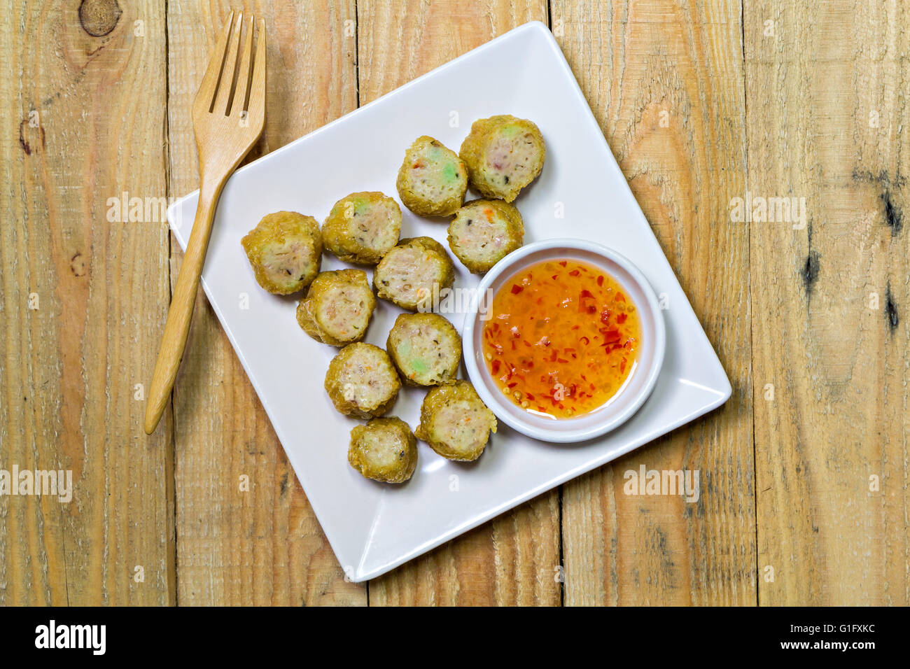 Deep Fried Chicken Roll, Thai food chinese style Stock Photo - Alamy