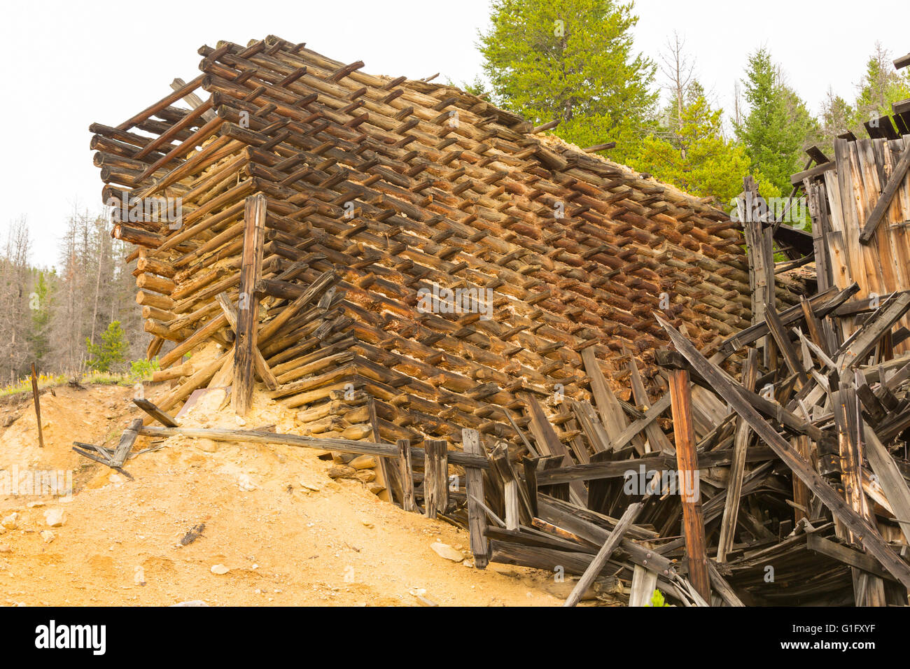 Old wooden mining structure in the ghost town of Granite, Montana Stock ...