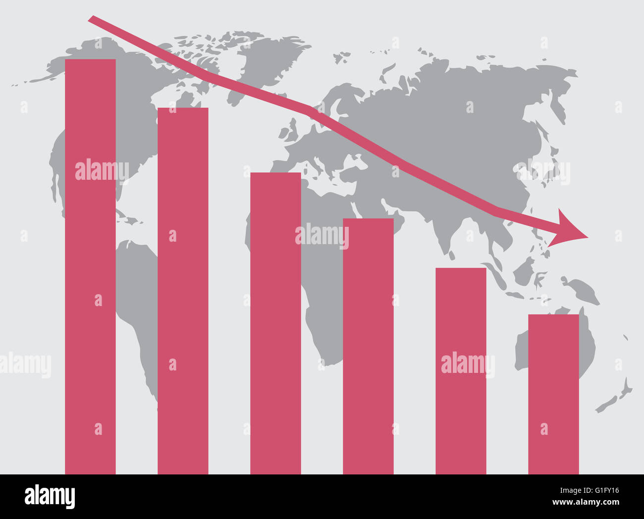 World crisis chart. Crisis business graph market and stock money world ...