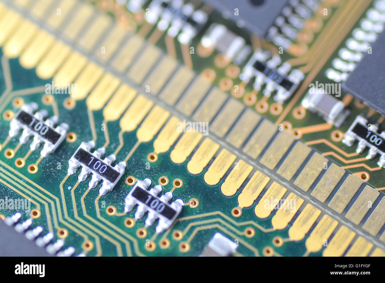 Closeup of electronic circuit board, inside of computer Stock Photo - Alamy